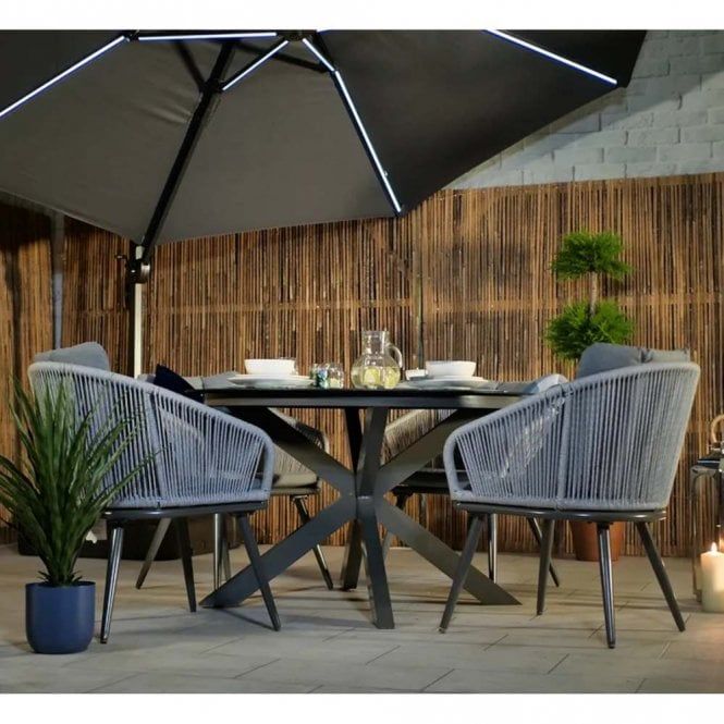 Buy Royalcraft Aspen 4 Seater Dining Set Anthracite Grey